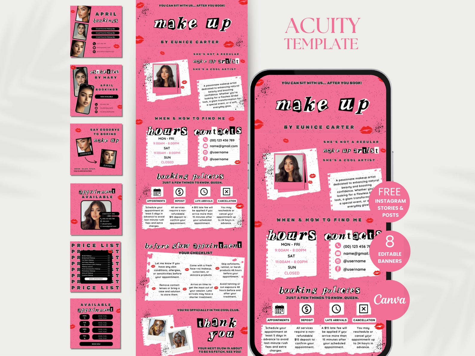 Pink Acuity Makeup Scheduling Template Makeup Scheduler Acuity Booking ...