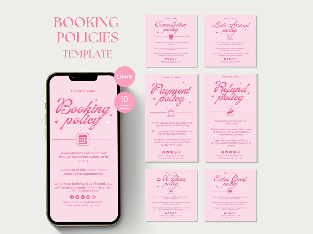Booking Policy Template Instagram Booking Policies Template Hair ...