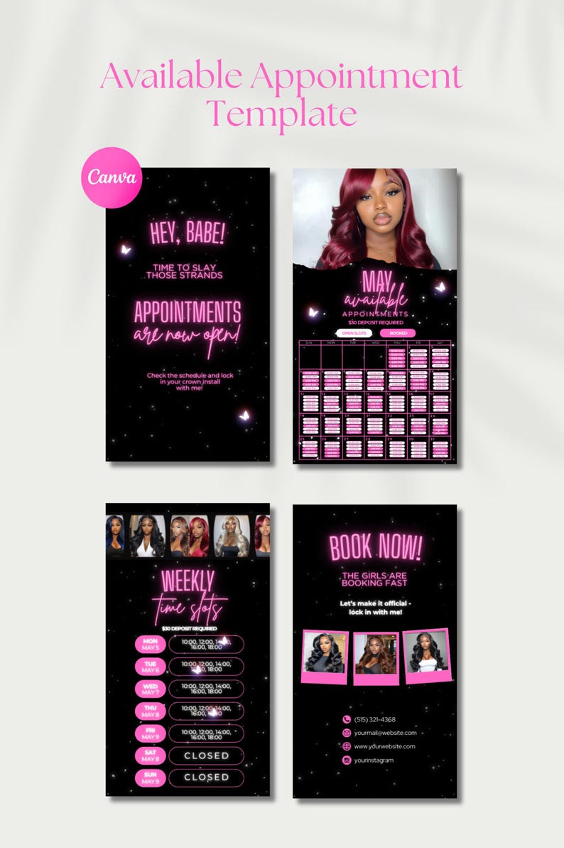Weekly Available Appointments Template Monthly Availability Calendar ...