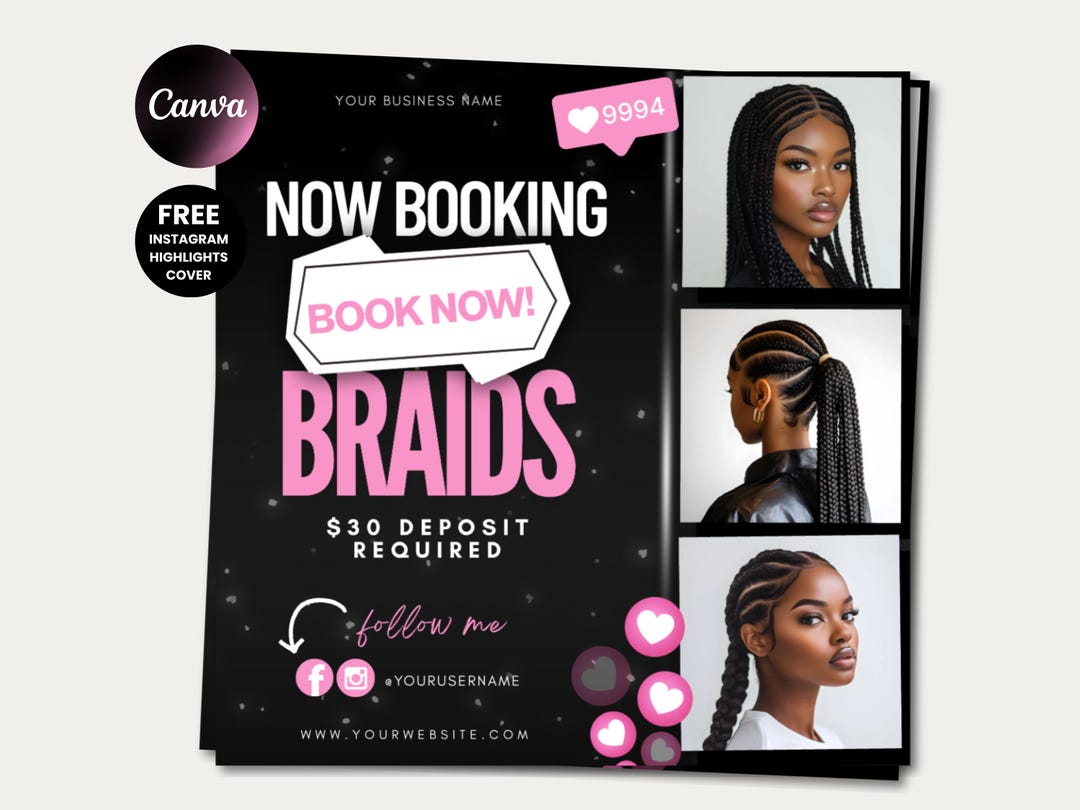 Braids Books Flyers Hair Braids Special Flyer Editable Braid Flyer Hair ...