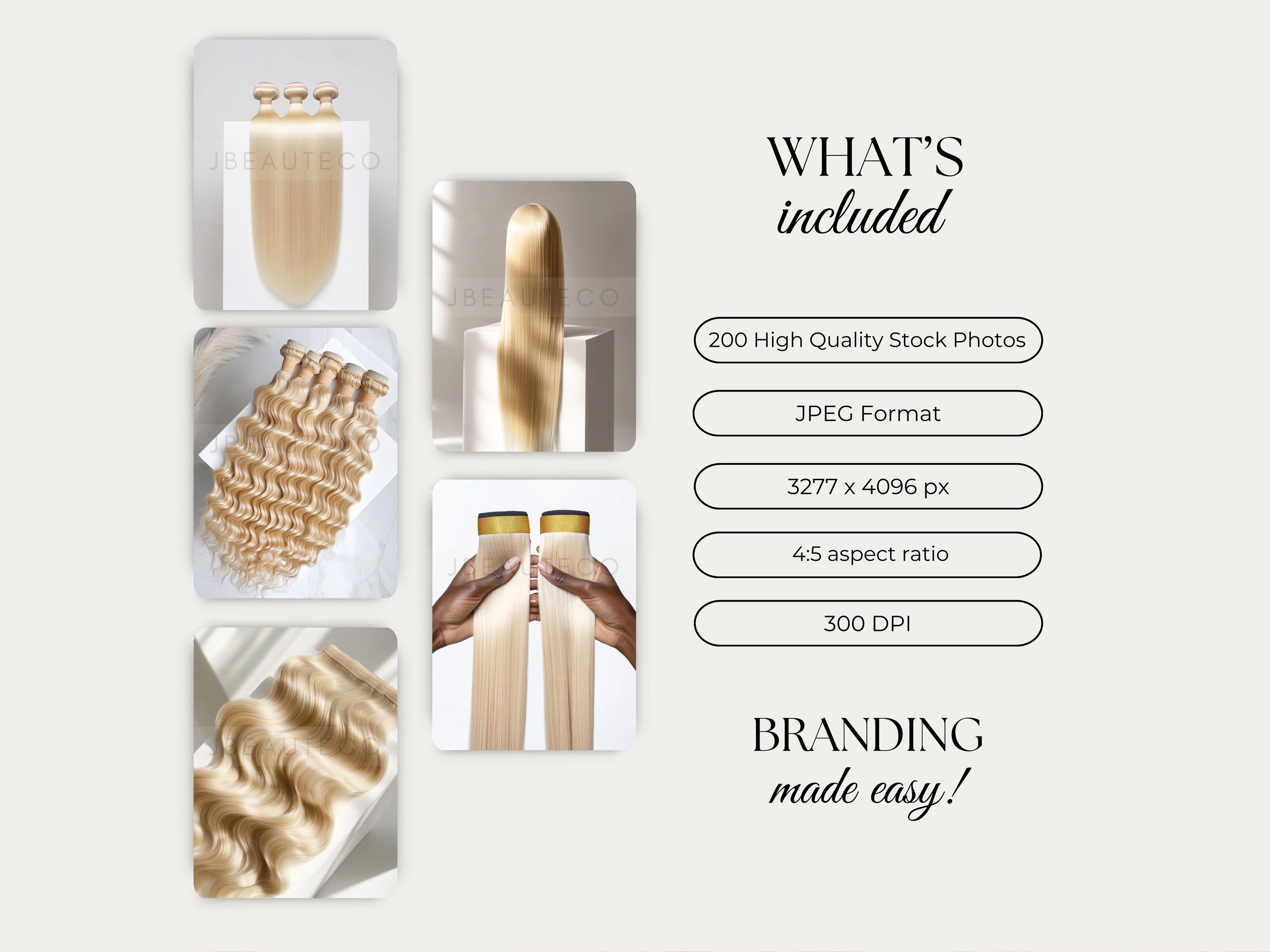 Blonde Hair Bundles Stock Photos Salon Hair Photos Bundle Human Raw ...