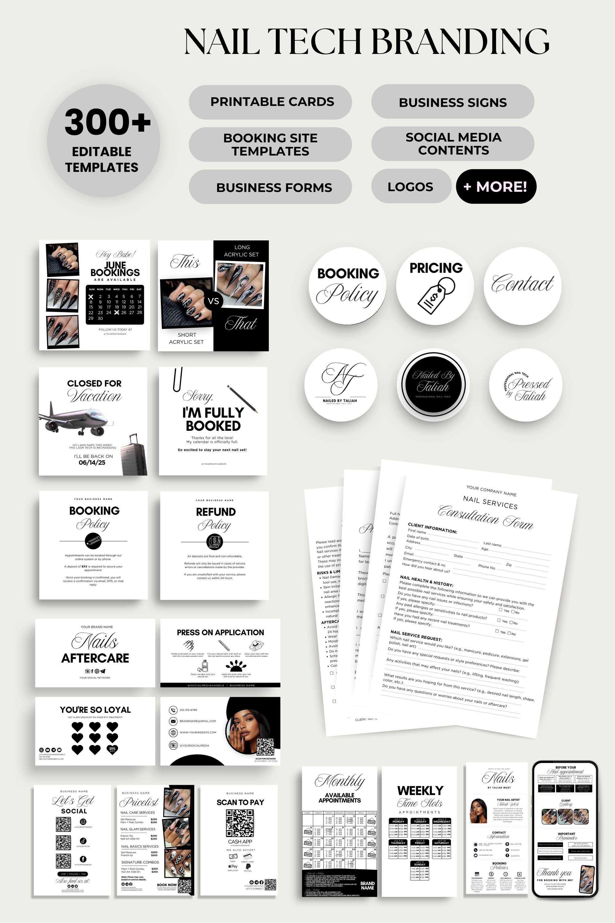 Bundles Nails Branding Kit Nail Tech Acuity Website Nail Artist ...