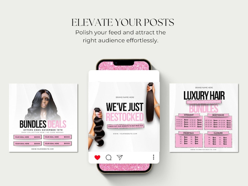 Hair Bundle Flyer Hair Business Flyer Hair Bundle Price List Hair Wig ...