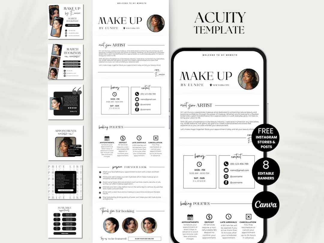 Makeup Acuity Scheduling Template Acuity Makeup Artist Booking Site ...