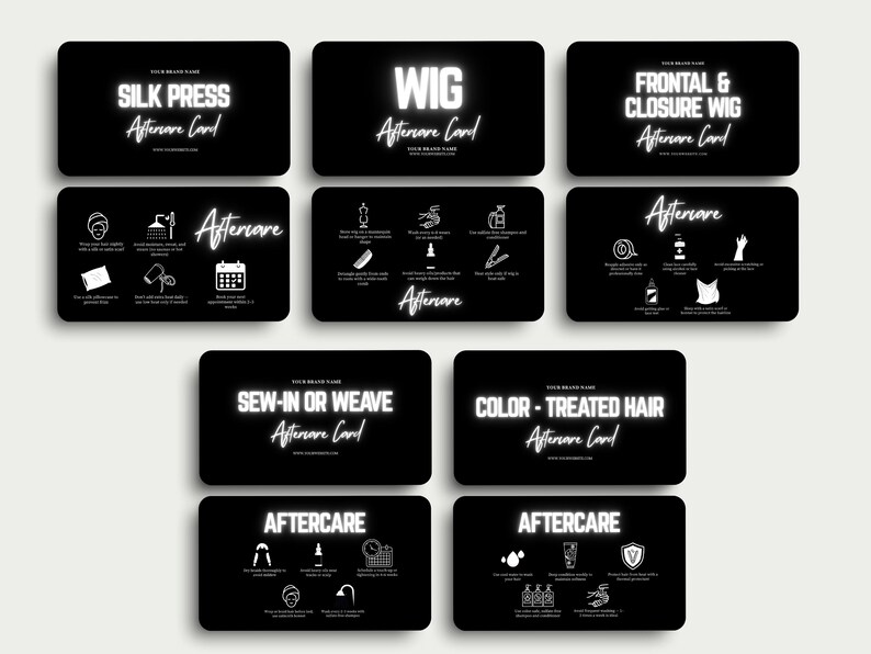 Hair Business Card Wig Template Canva Hair Card DIY Loyalty Card Hair ...