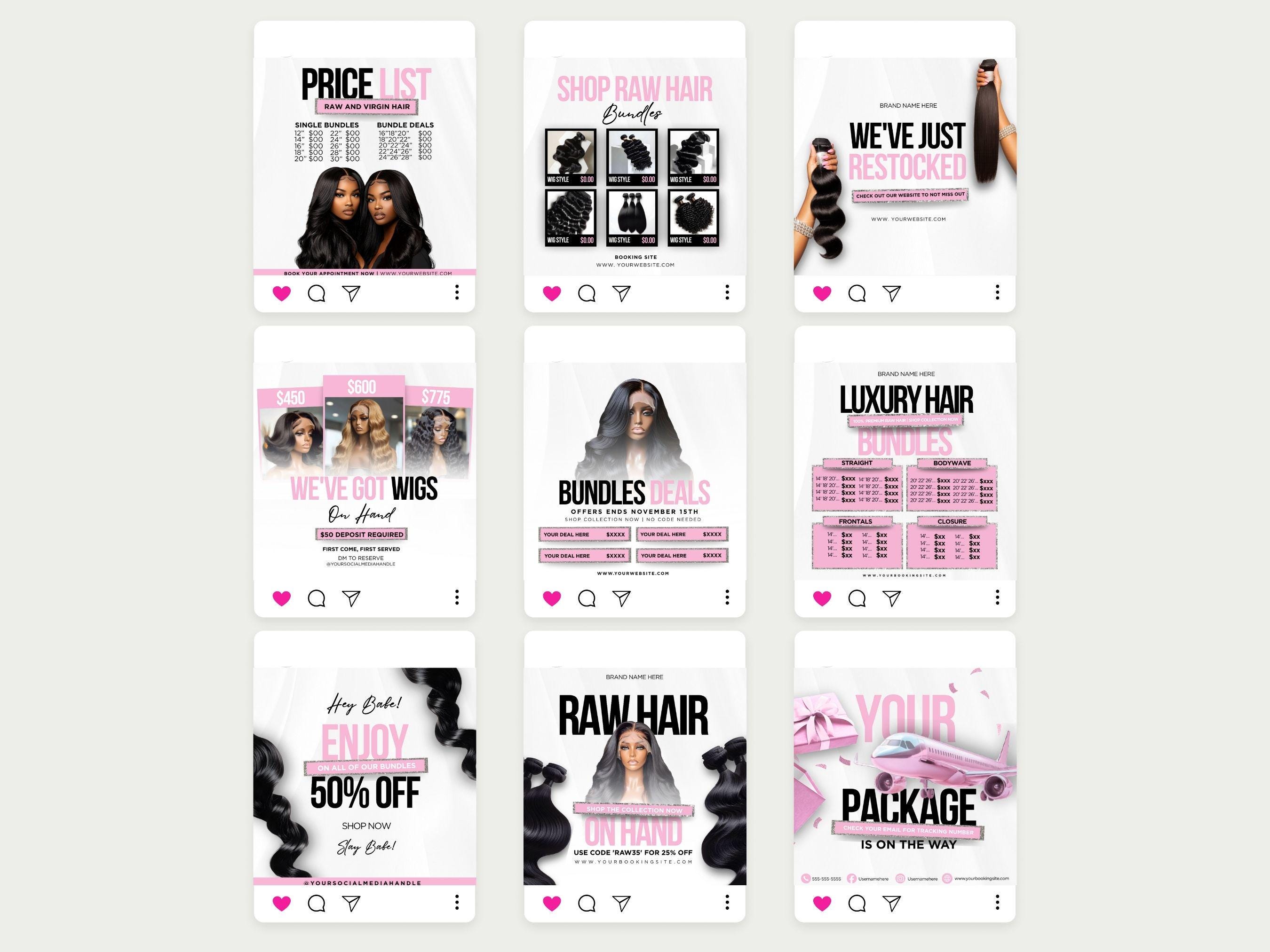Hair Bundle Flyer Hair Business Flyer Hair Bundle Price List Hair Wig ...