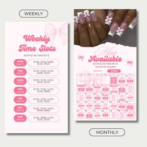 Weekly Available Appointments Template Availability Calendar Instagram ...