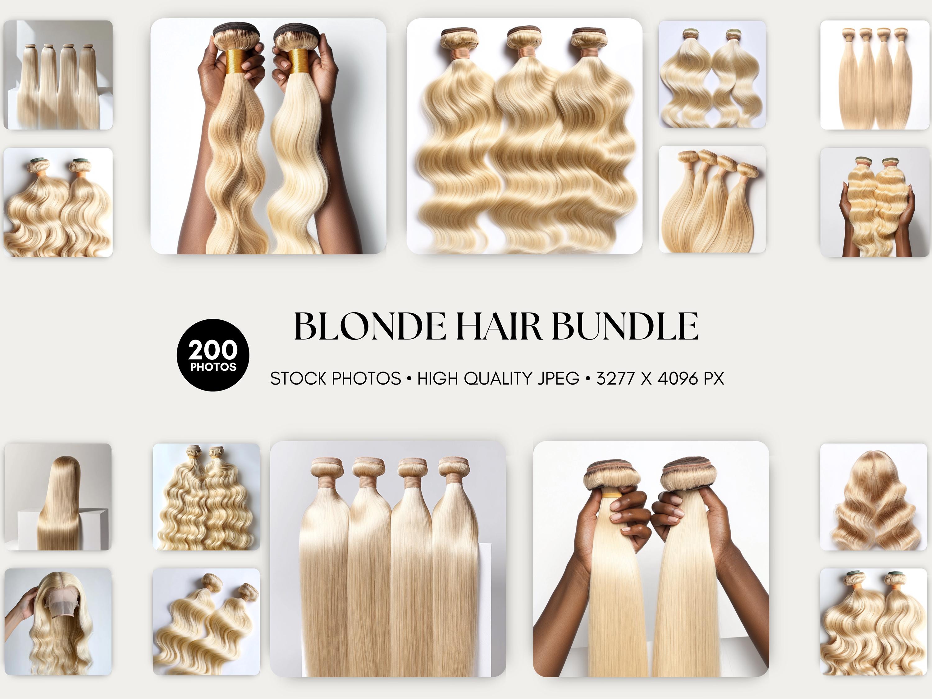 Blonde Hair Bundles Stock Photos Salon Hair Photos Bundle Human Raw ...