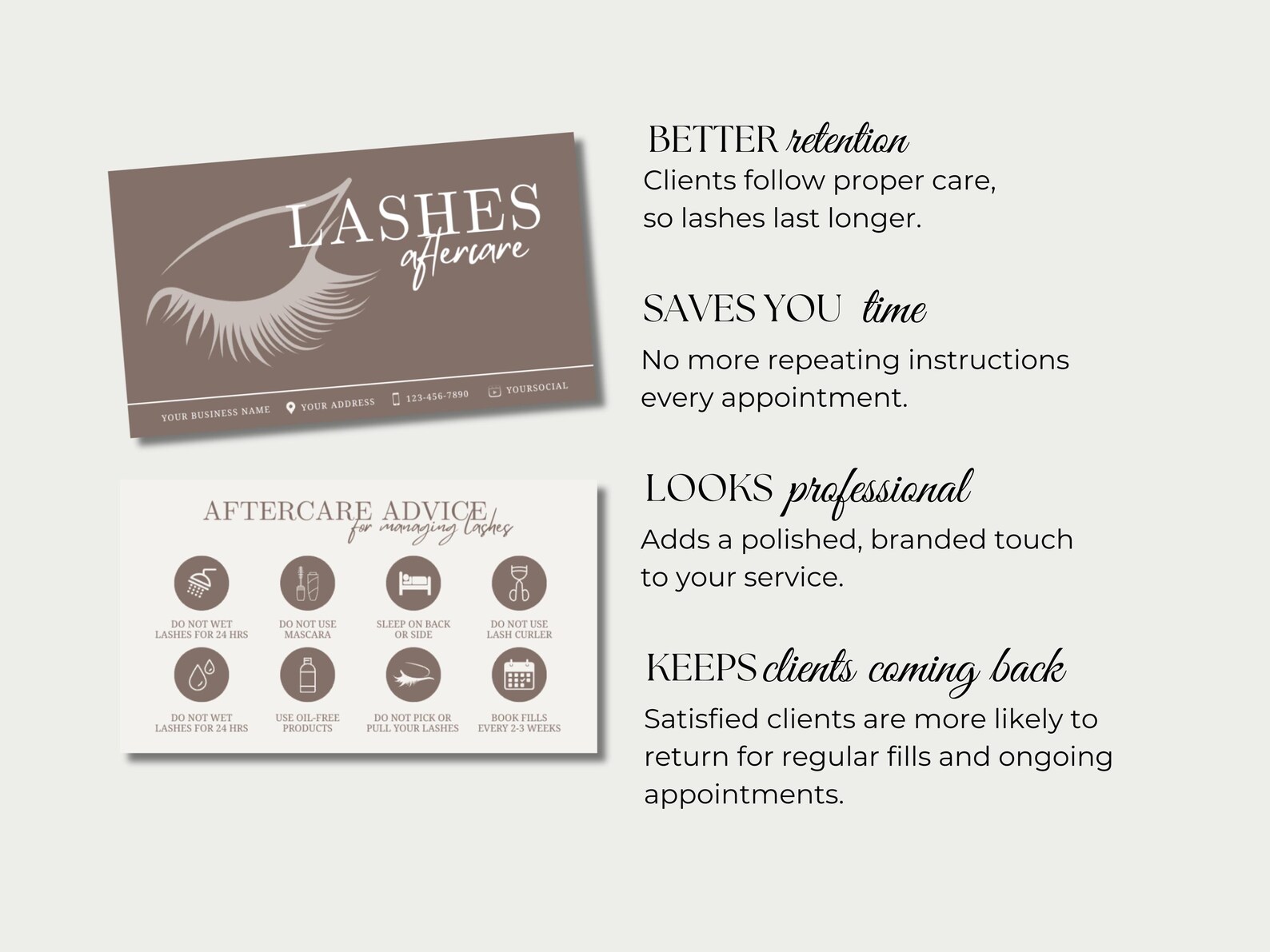 Lashes Aftercare Card Template Aftercare Card Lash Extension After Care ...