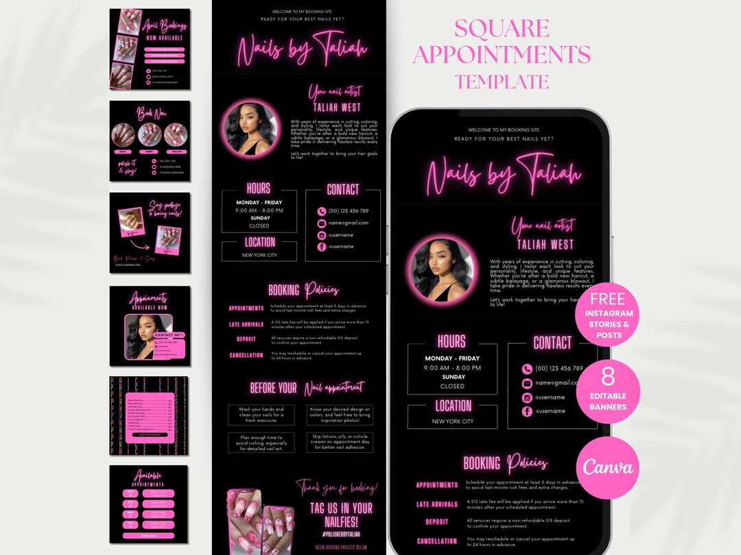 Square Site Template Nails Site Square Appointments Website Template ...