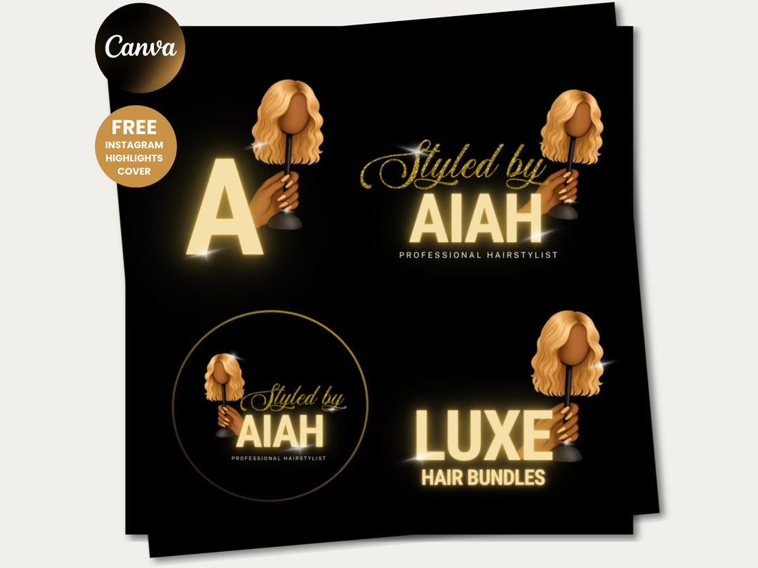Hair Bundles Logo Wig Business Logo Hair Designs Beauty Hair Logo ...