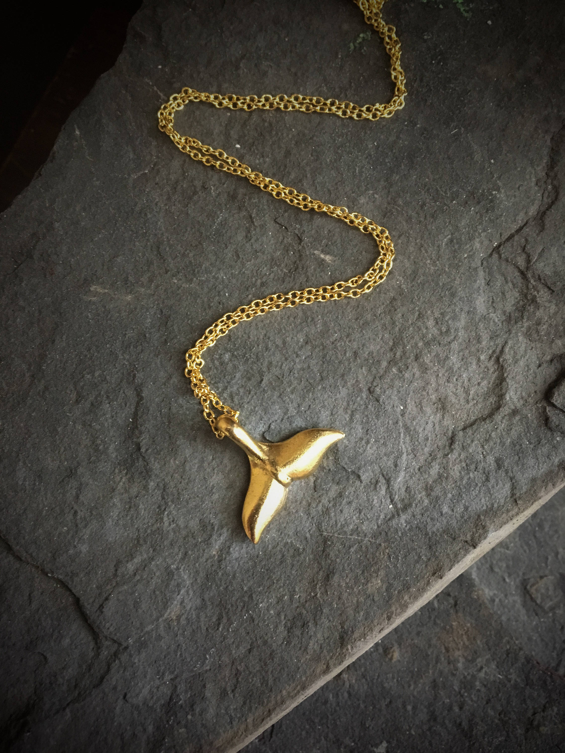 Gold Mermaid Tail Necklace Whale Tail Necklace Mermaid | Etsy