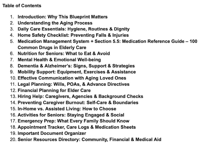 Elderly Care Toolkit PDF Bundle for Caregivers & Families With 12 ...