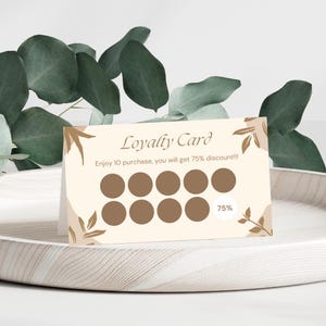 Editable Loyalty Card Canva Template With 75% Discount Reward Punch ...