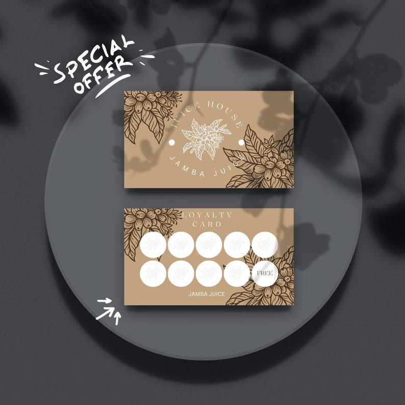 Editable Loyalty Card Template Canva Digital Rewards Punch Card ...