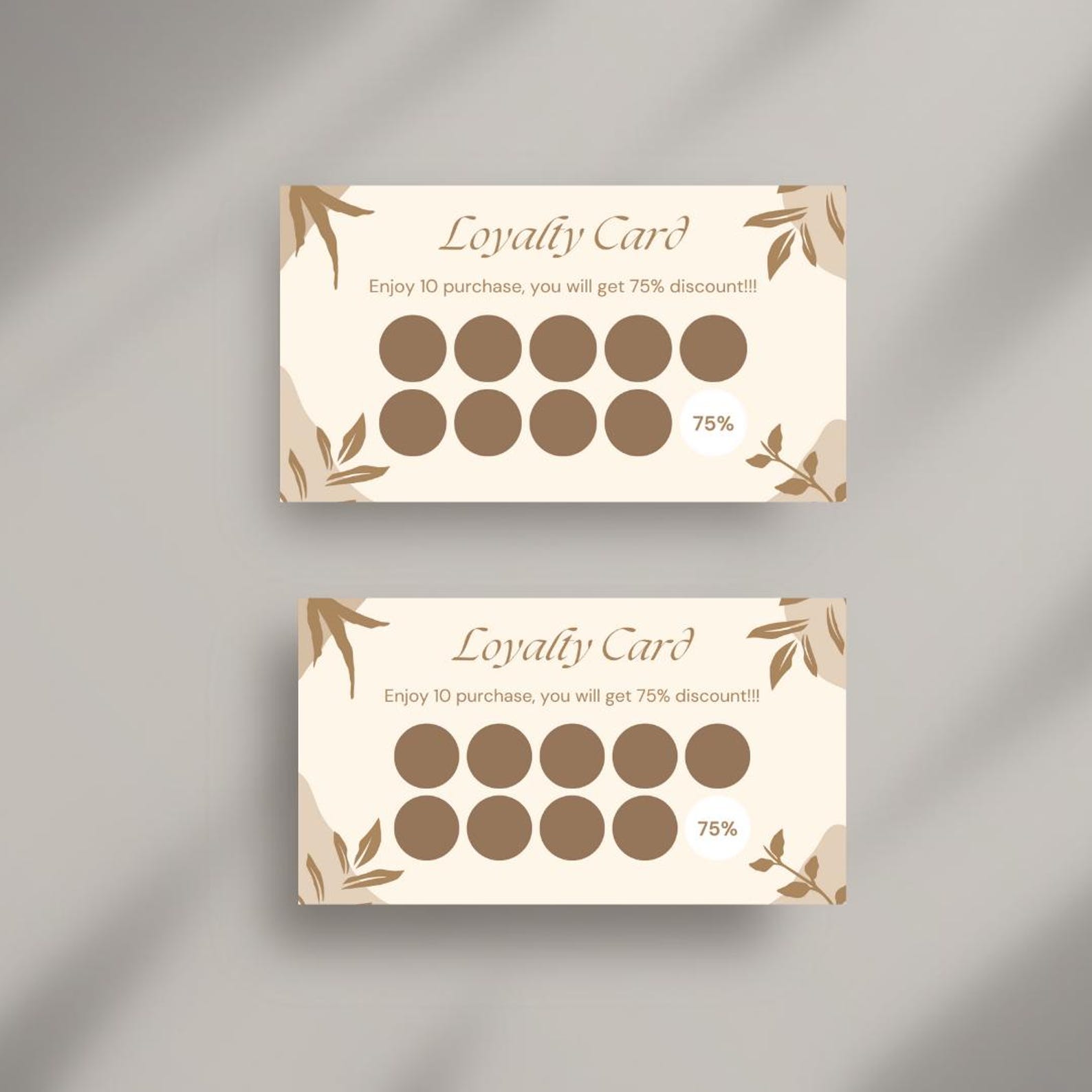 Editable Loyalty Card Canva Template With 75% Discount Reward Punch ...