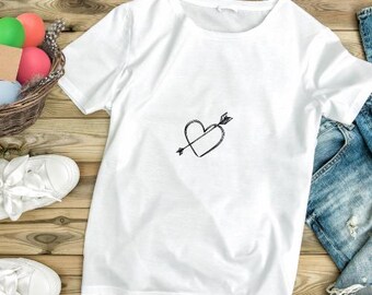 Valentine Heart With Arrow Clipart PNG and JPG - Etsy