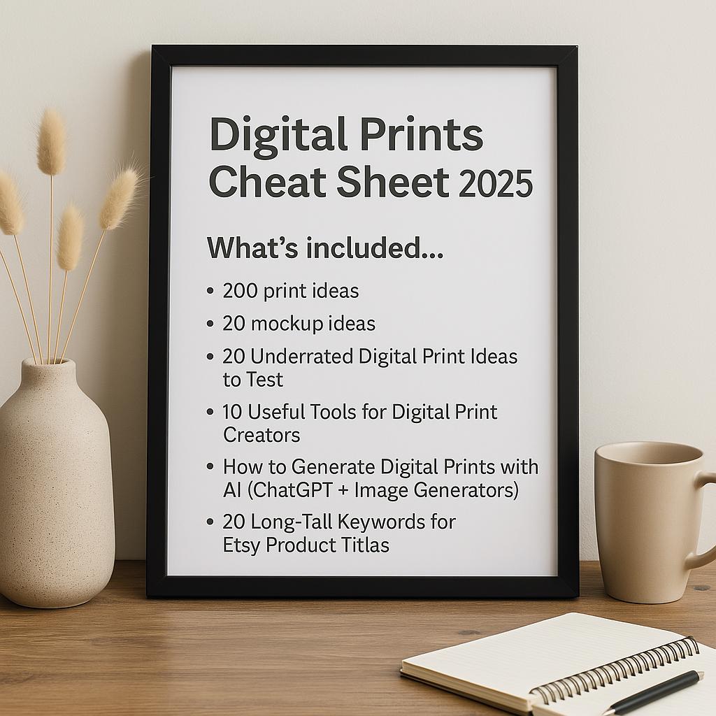 Ultimate 2025 Digital Prints Cheat Sheet PDF | 200 Printable Wall Art ...