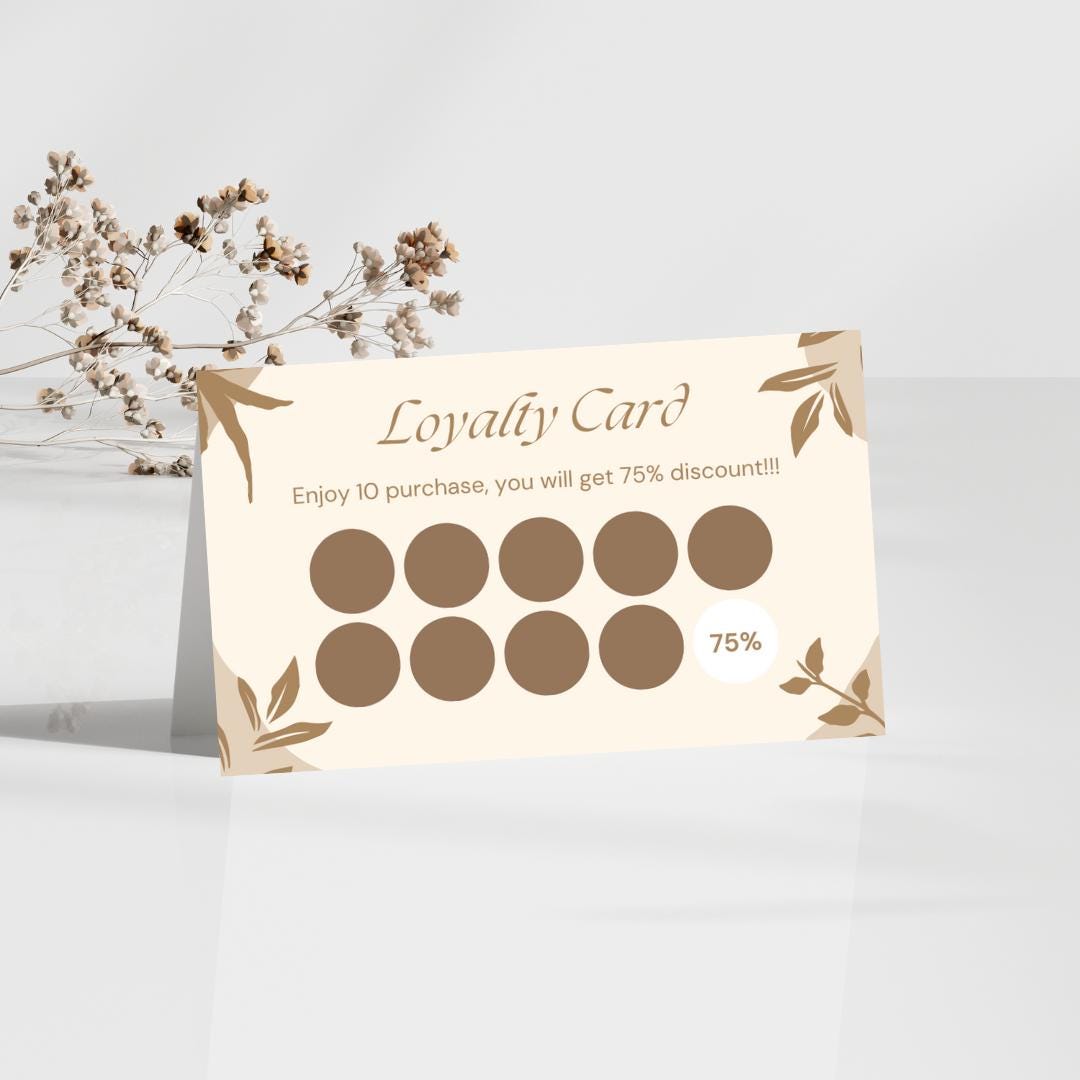 Editable Loyalty Card Canva Template With 75% Discount Reward Punch ...