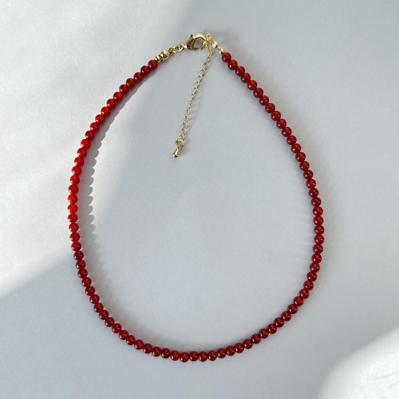 Red Bead Necklace - Etsy