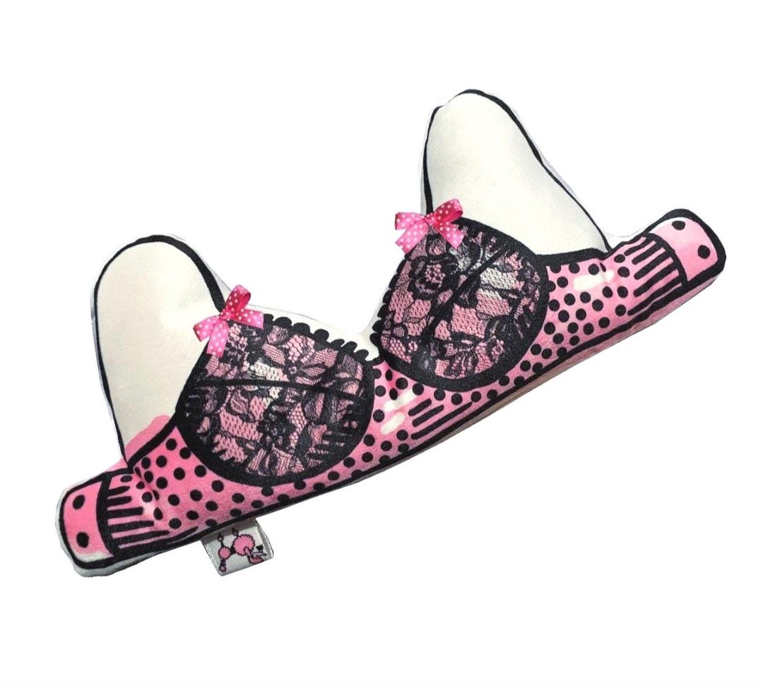Pink Bra Dog Toy, Funny Bra Dog Toy, Plush Lingerie Toy, Plush Pet Toy ...