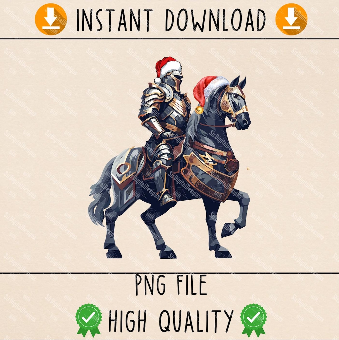 Christmas Knight PNG, Medieval Knight Christmas PNG T-shirt Design, Old ...