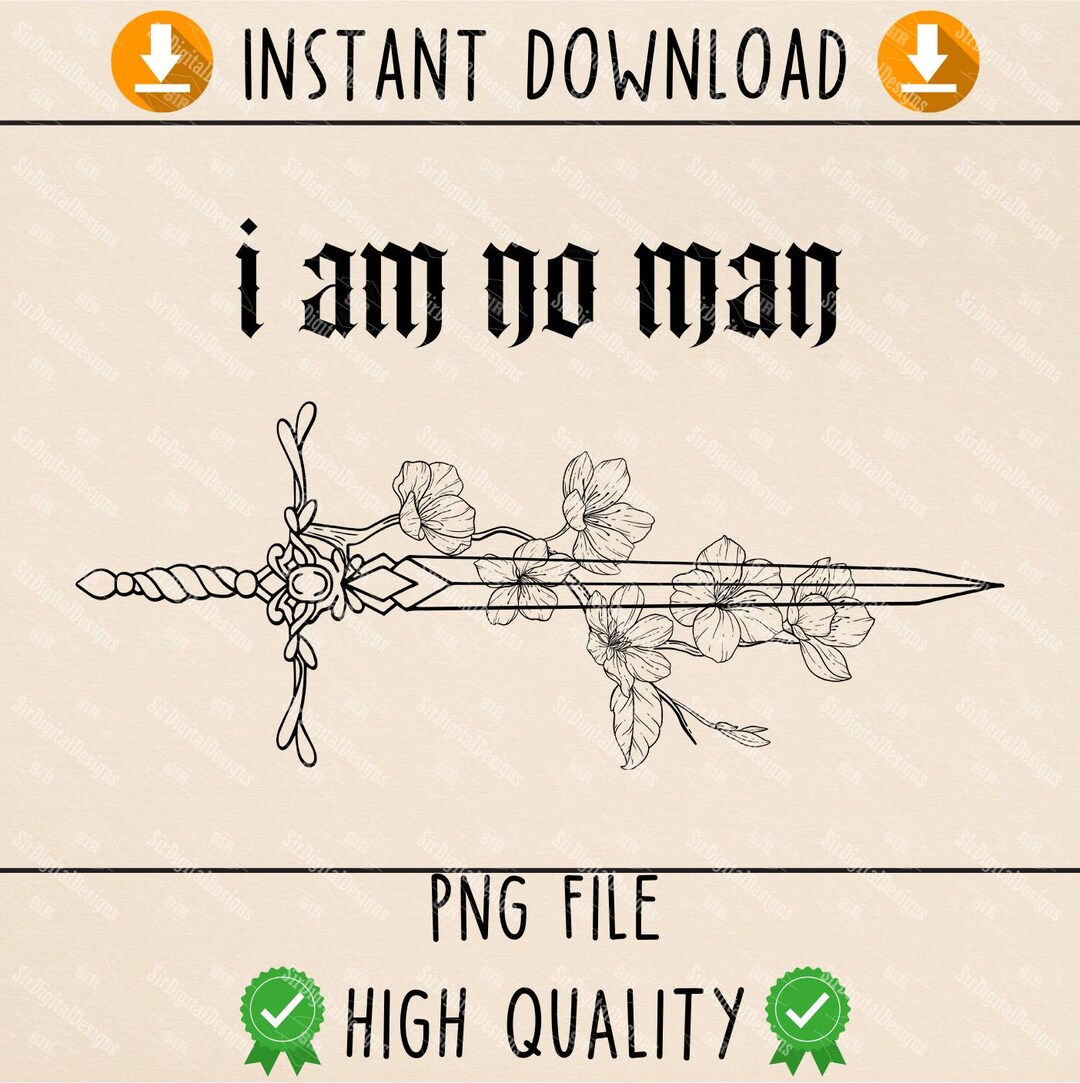 I Am No Man Bookish PNG, Floral Sword Book Lover Reader Reading SVG ...