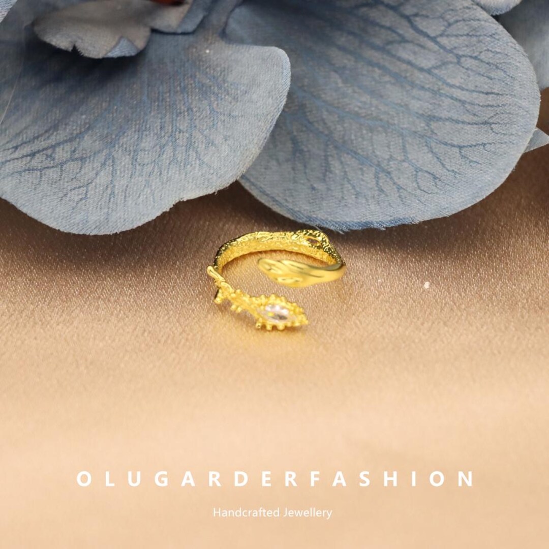 S925 Sterling Silver Floral Series Textured Zircon Open Ring – Inspired ...