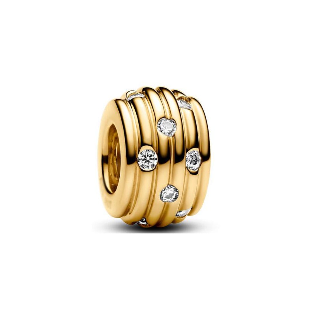 Charm Pandora de oro con cuentas brillantes - Etsy España