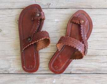 Tooled leather shoes | Etsy