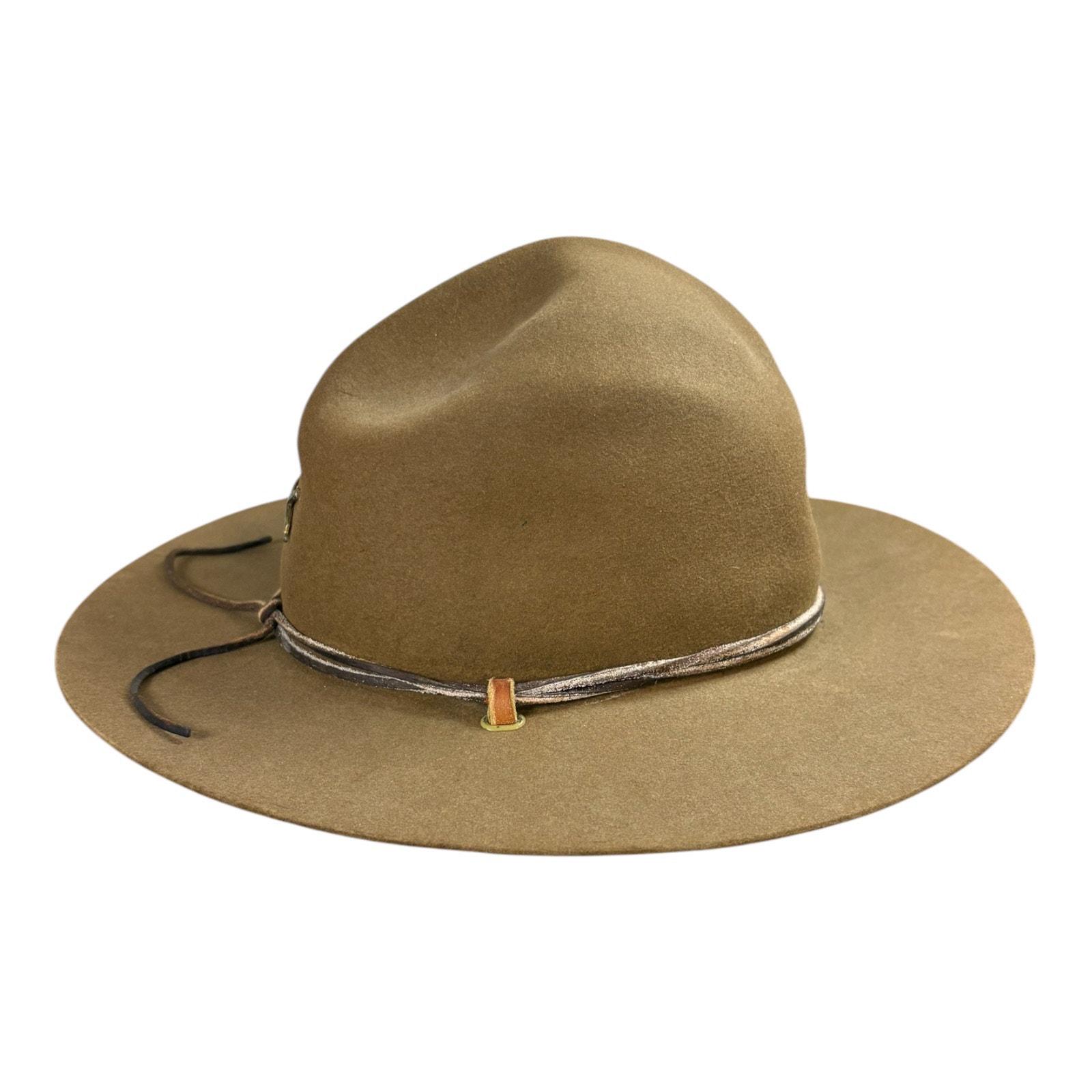 Vintage 1930s-1940s U.S. Army Cavalry Campaign Hat Mallory Cravenette ...