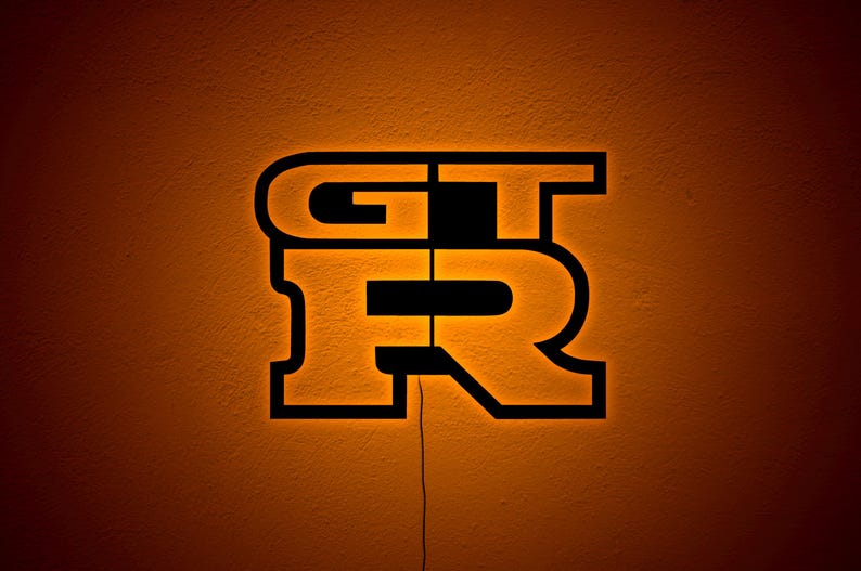 Nissan GT-R Wall Decor, GT-R Wood Wall Sign, RGB Gt-r Room Decor, Home ...