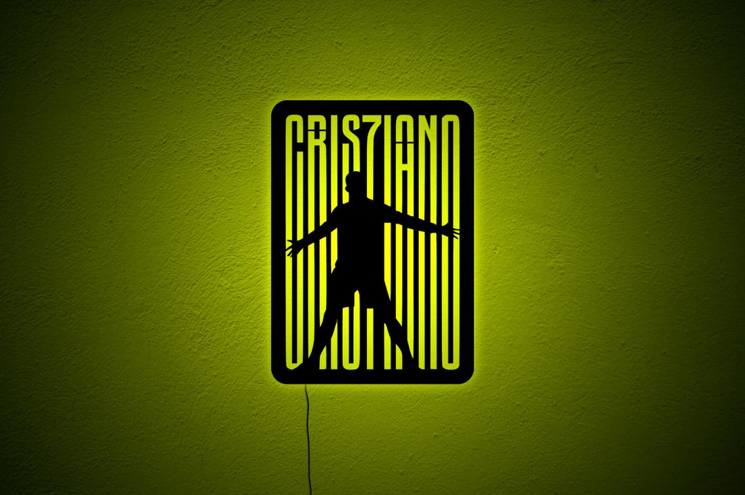 Cristiano Ronaldo Wall Art, CR7 RGB Led Wall Light, Ronaldo Wall Decor ...