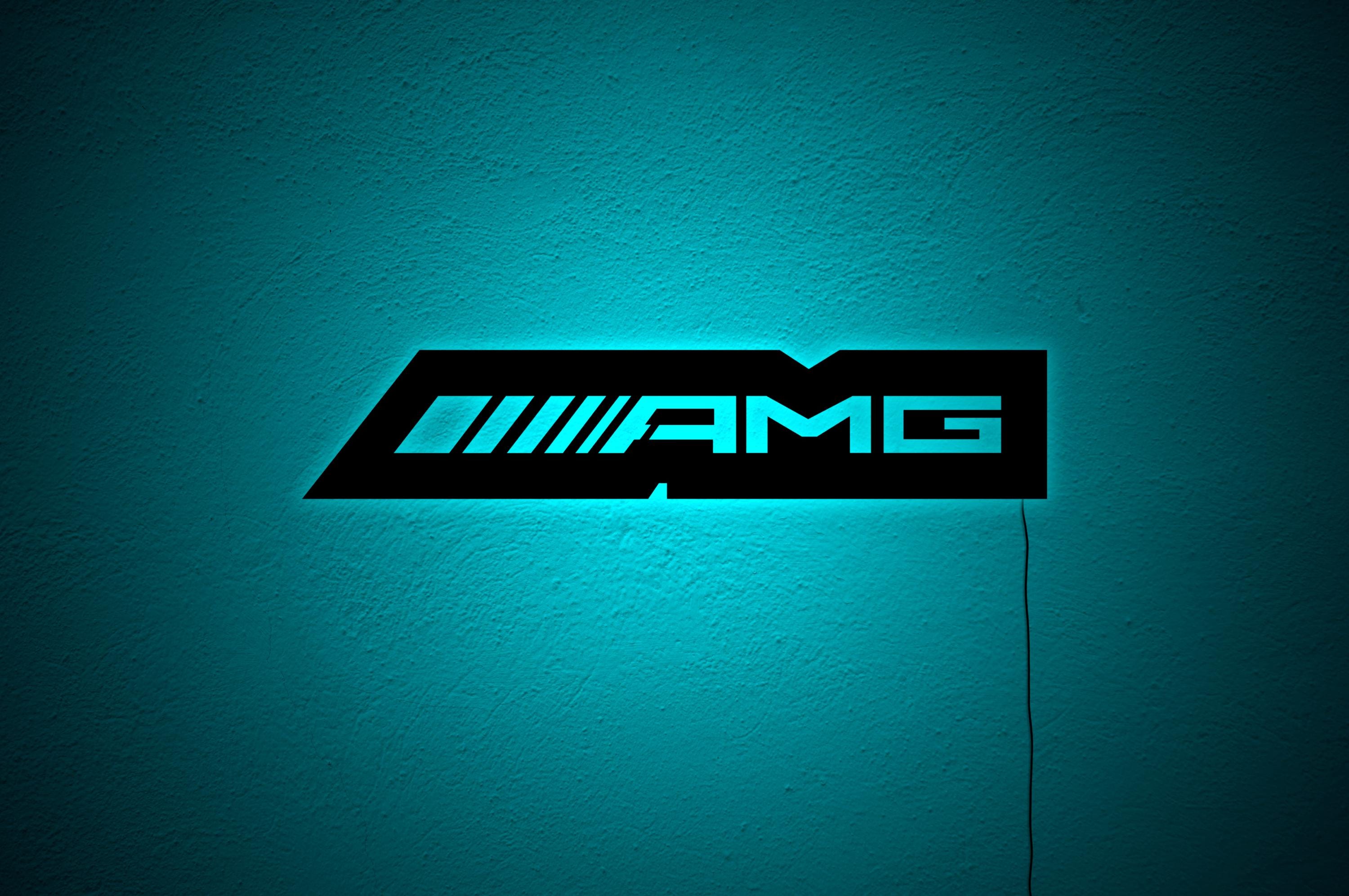 Mercedes AMG Wall Decor, AMG Wood Wall Sign, Mercedes RGB Room Decor ...
