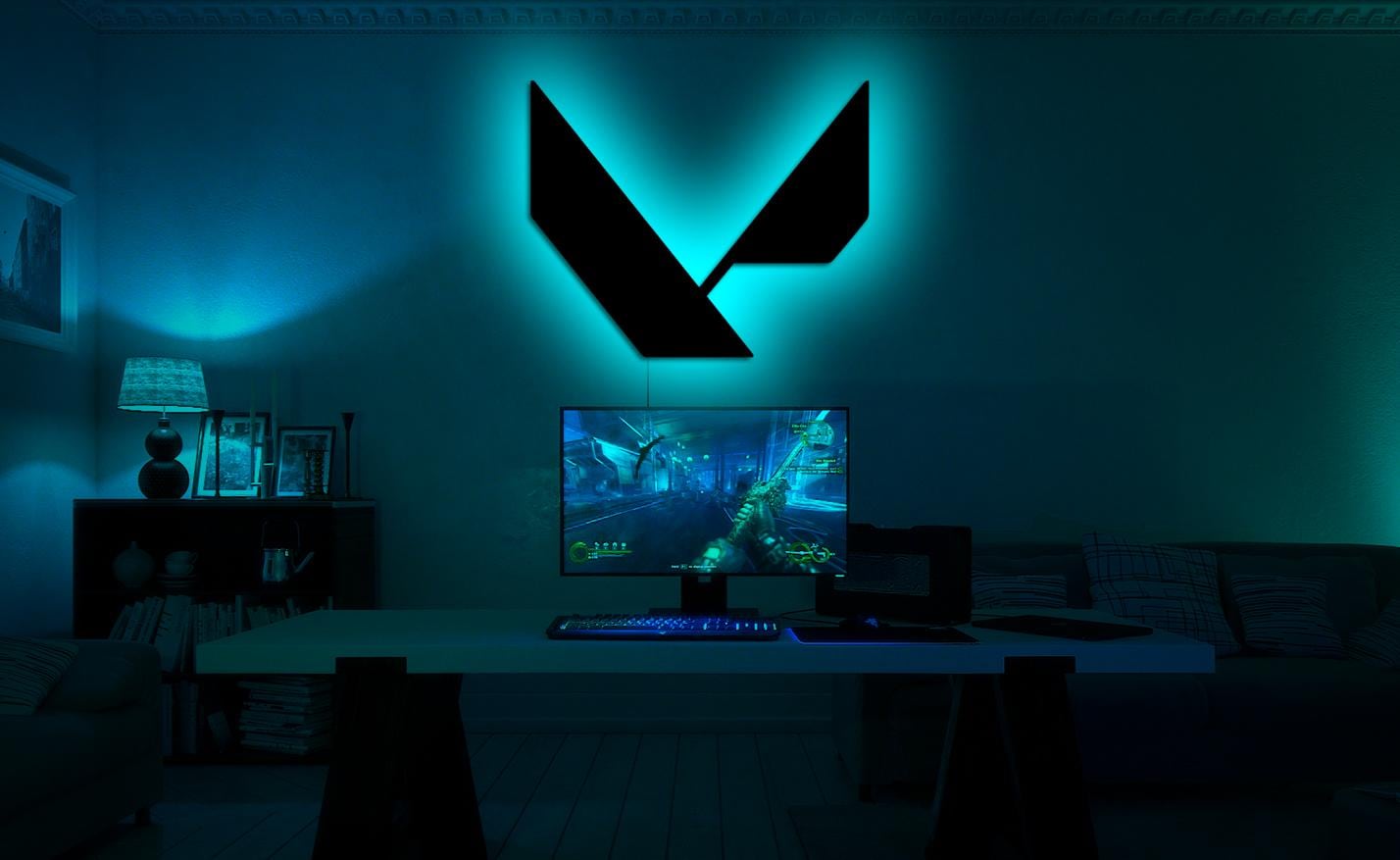 Valorant Logo Wall Decor, Valorant Wood Wall Sign, Valorant RGB Room ...