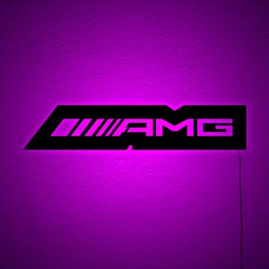 Mercedes AMG Wall Decor, AMG Wood Wall Sign, Mercedes RGB Room Decor ...