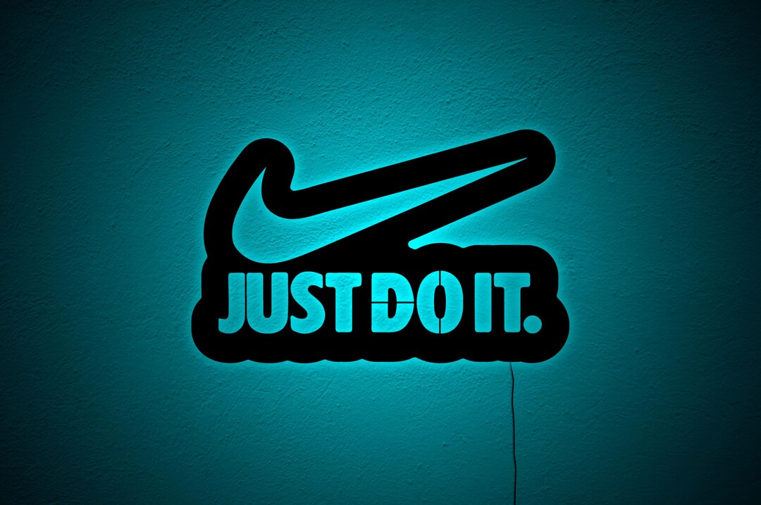 Nike Logo Wall Decor, Just Do It Wood Wall Sign, Nike RGB Room Decor ...