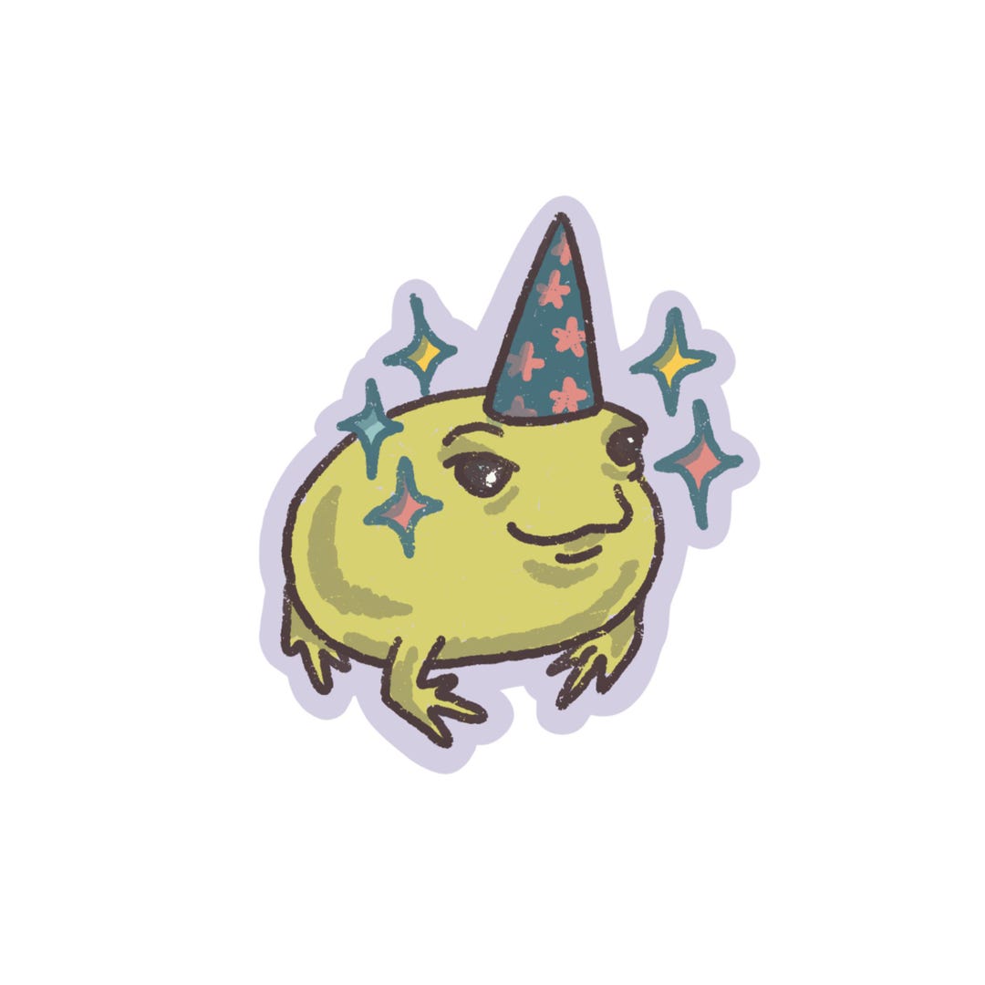 Wizard Frog Sticker Funny Toad Vinyl Decal Laptop Decor. - Etsy