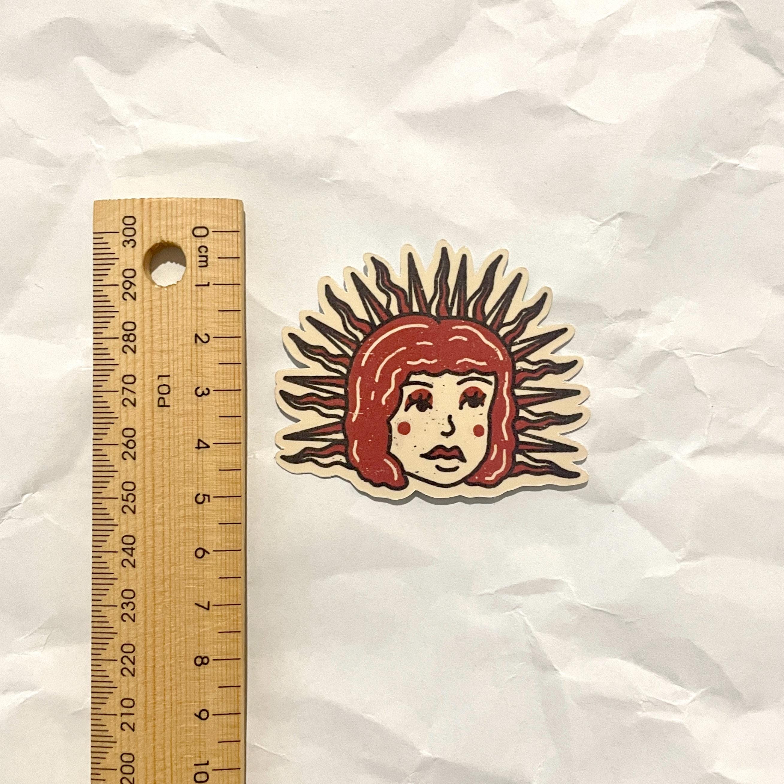 Vintage Sun Face Sticker: Boho Celestial Art Vinyl Decal - Etsy