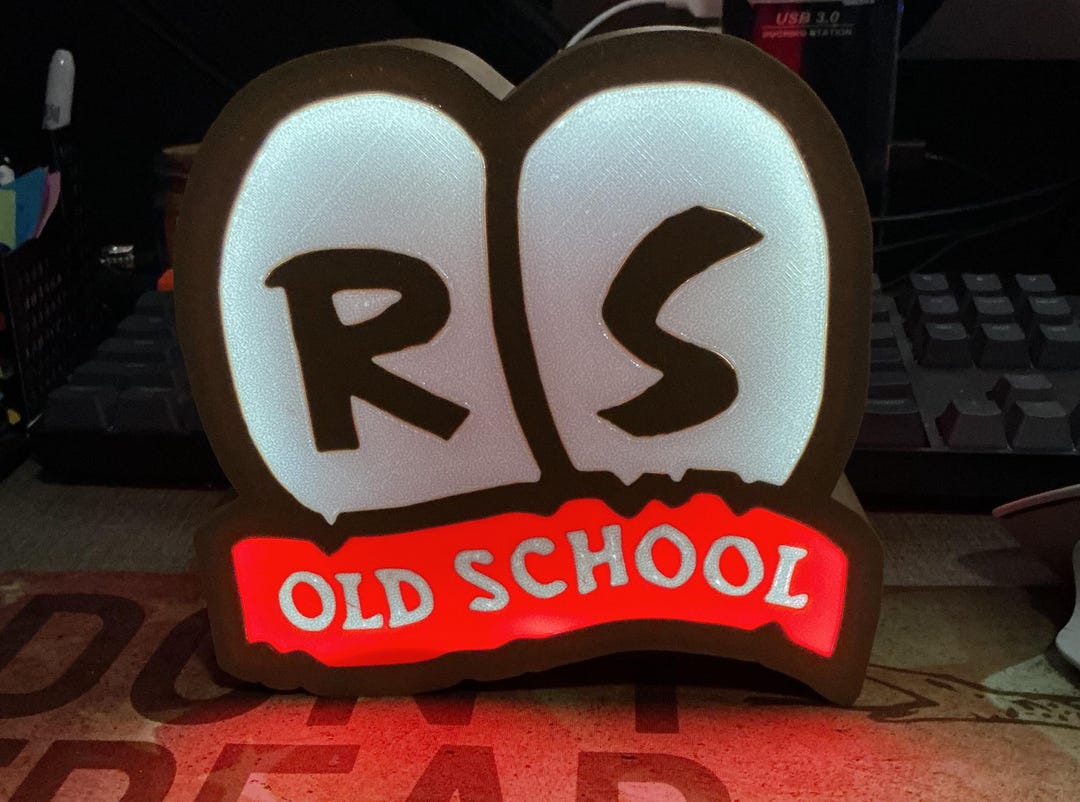 Runescape 3D Printed Lightbox - Adjustable Brightness LED Lamp - OSRS ...