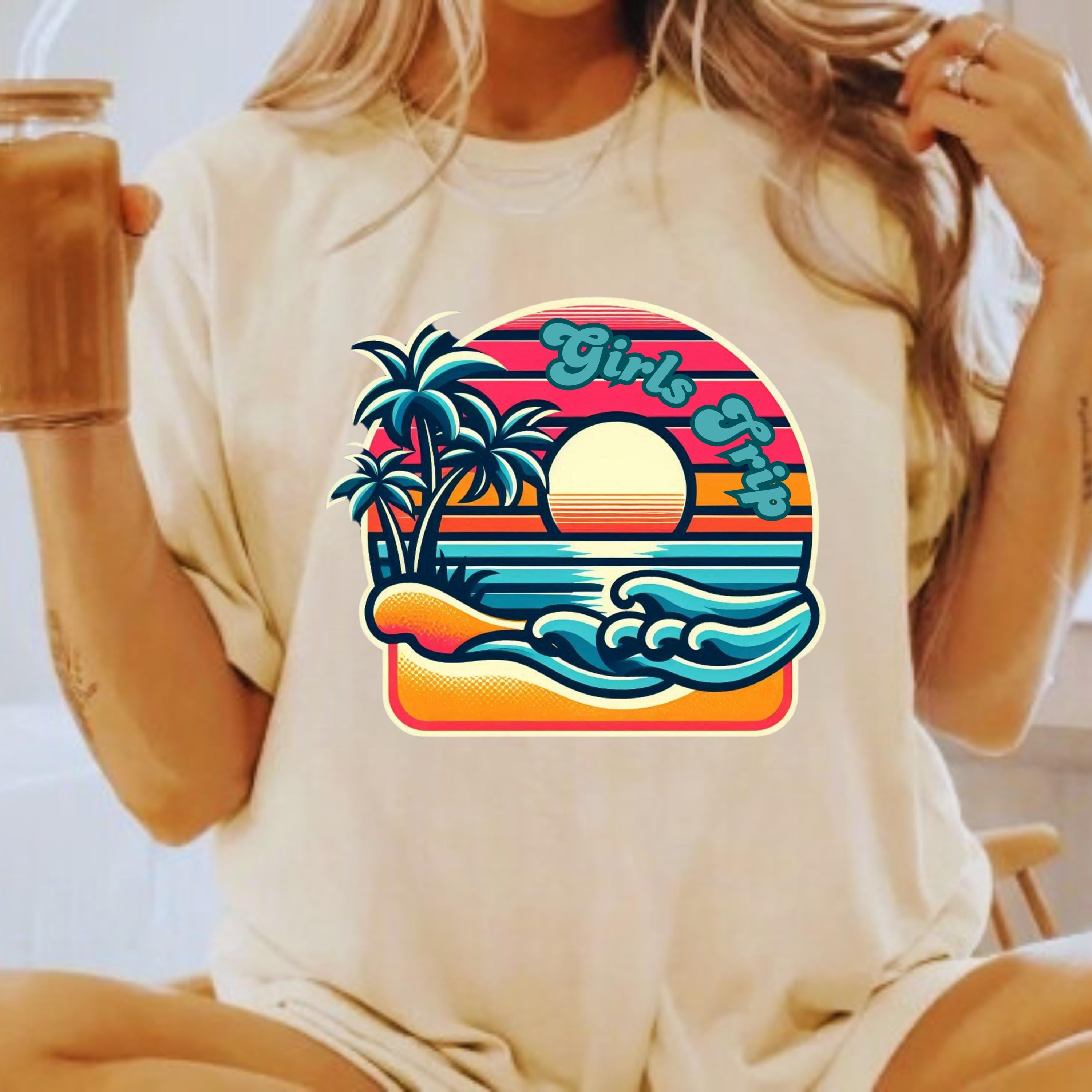 Girls Trip PNG, Bright Retro Graphic Design, Fun Vacation Shirt, Summer ...