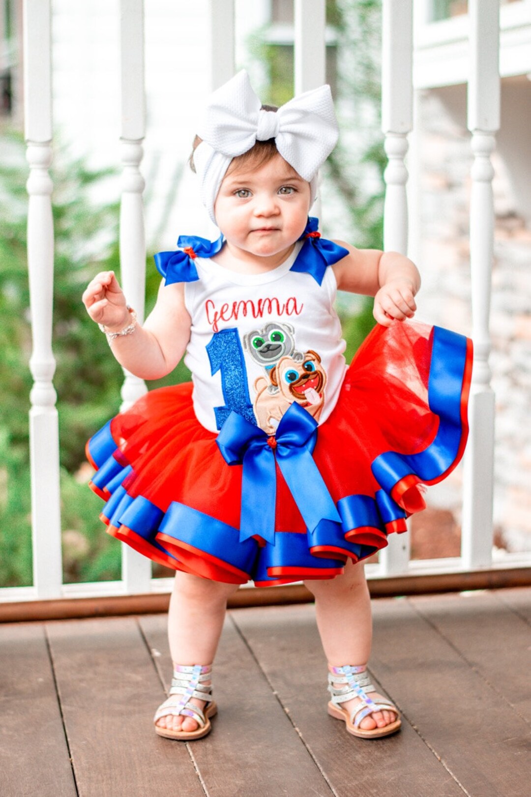 Puppy Pals Bingo and Rolly Glitter Personalized Birthday Ribbon Tutu 3 ...