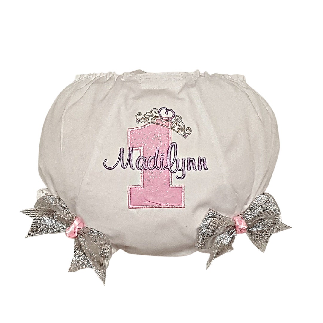 Pink Lavender and Silver Princess Crown Birthday Personalized Diaper ...