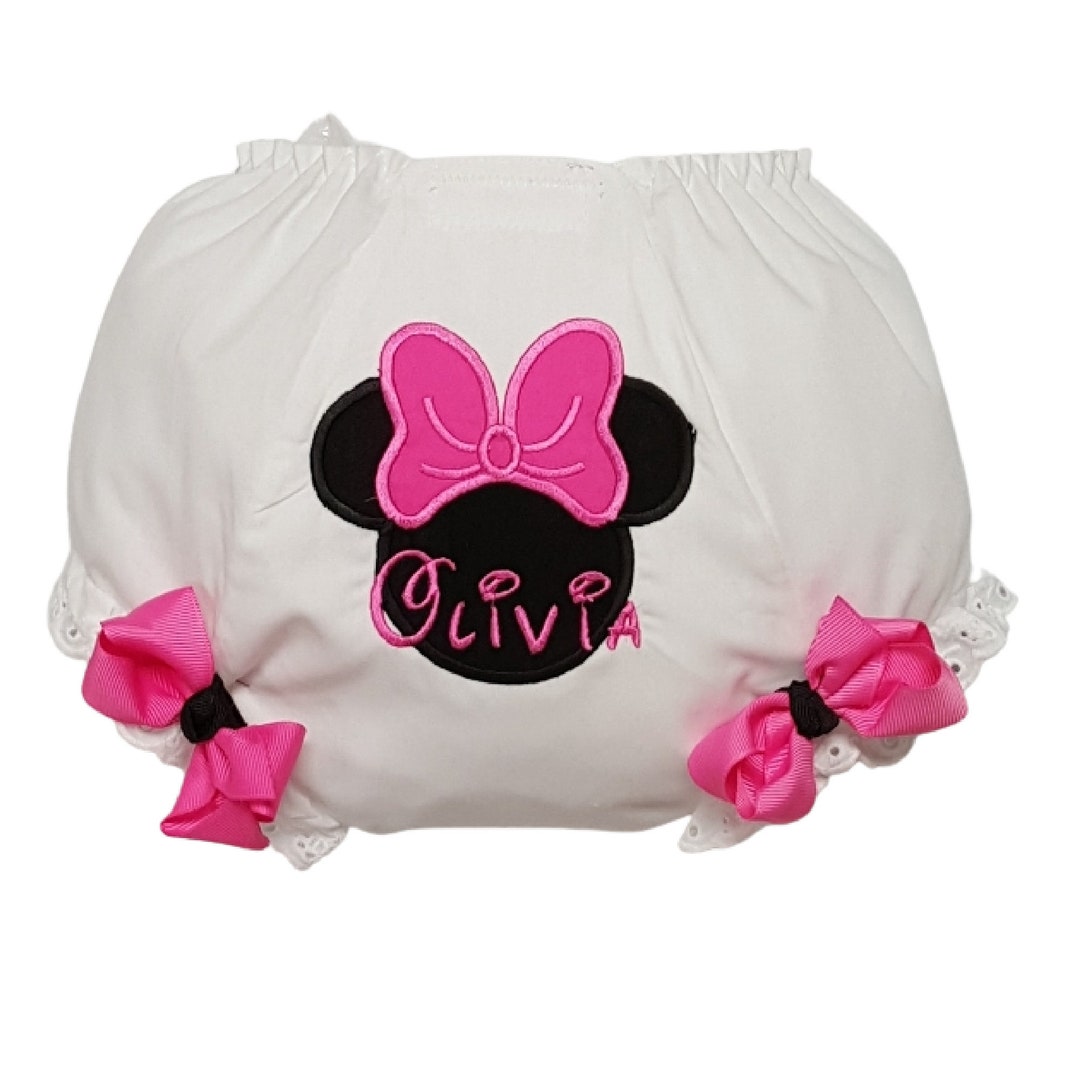Minnie Mouse personalizado Hot Pink pañal Cover Bloomers Minnie Bow ...