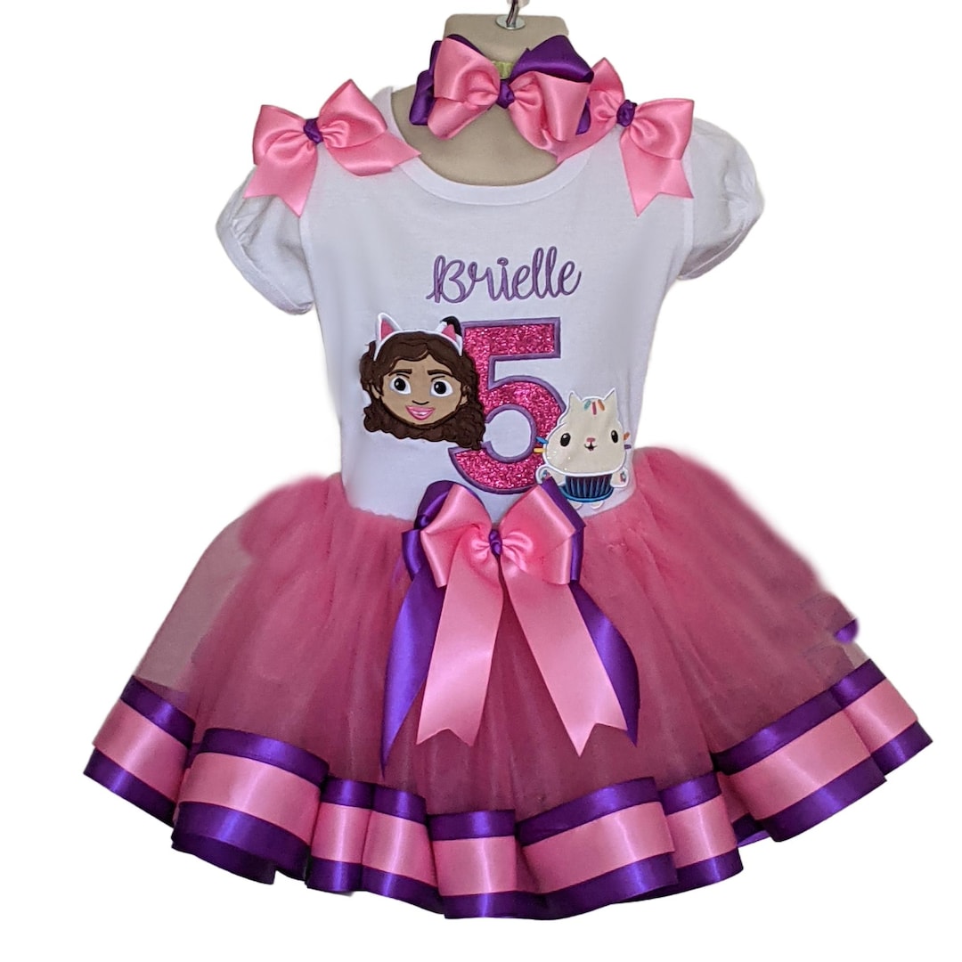Gabby Glitter Personalized Birthday Pink and Purple Ribbon Tutu Set ...