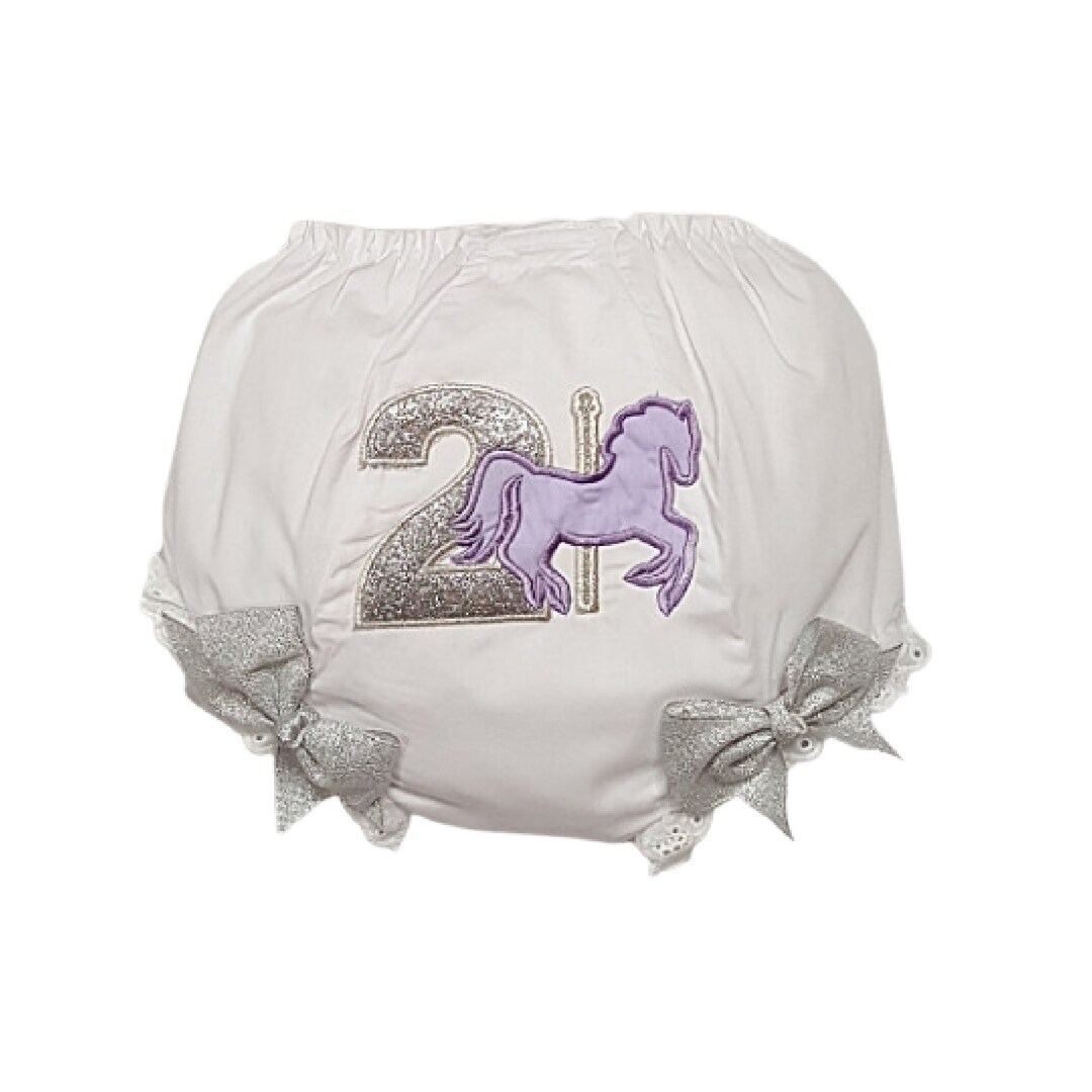 Carousel Horse Birthday Personalized Diaper Cover Bloomers Infant ...