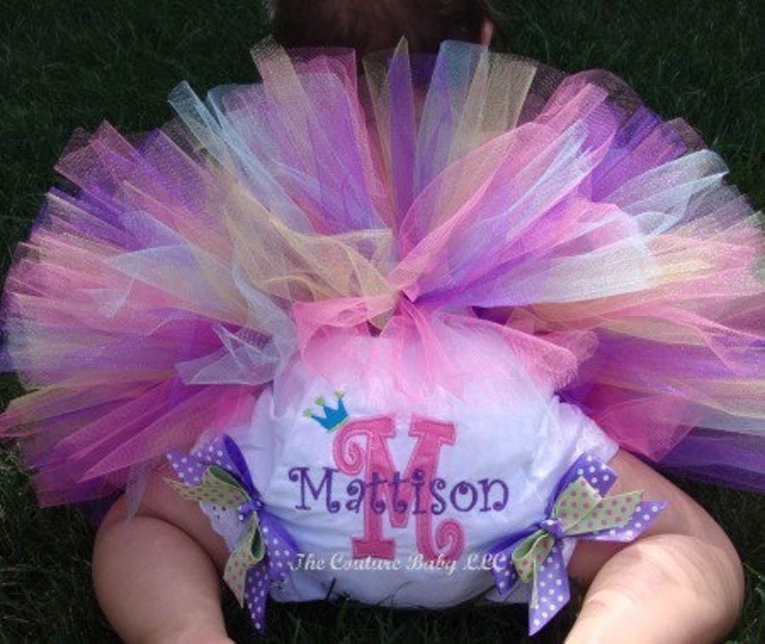 Princess Crown Birthday Applique PERSONALIZED Applique DIAPER Cover ...