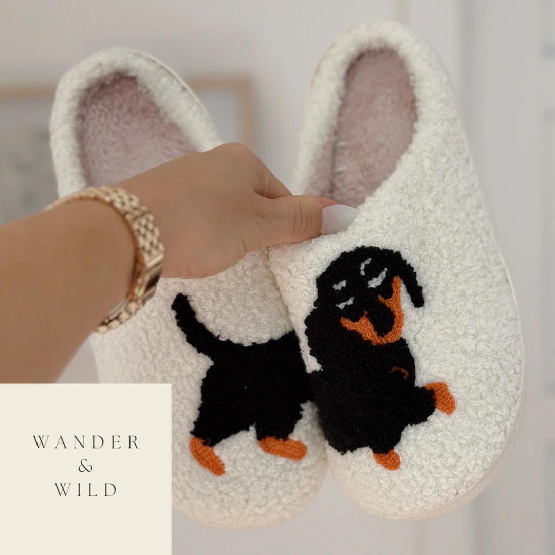 Dachshund Slippers by Wander and Wild Sausage Dog Slippers Dog Slippers ...