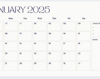 2025 Printable Calendar Yearly and Monthly 13 Pages - Etsy