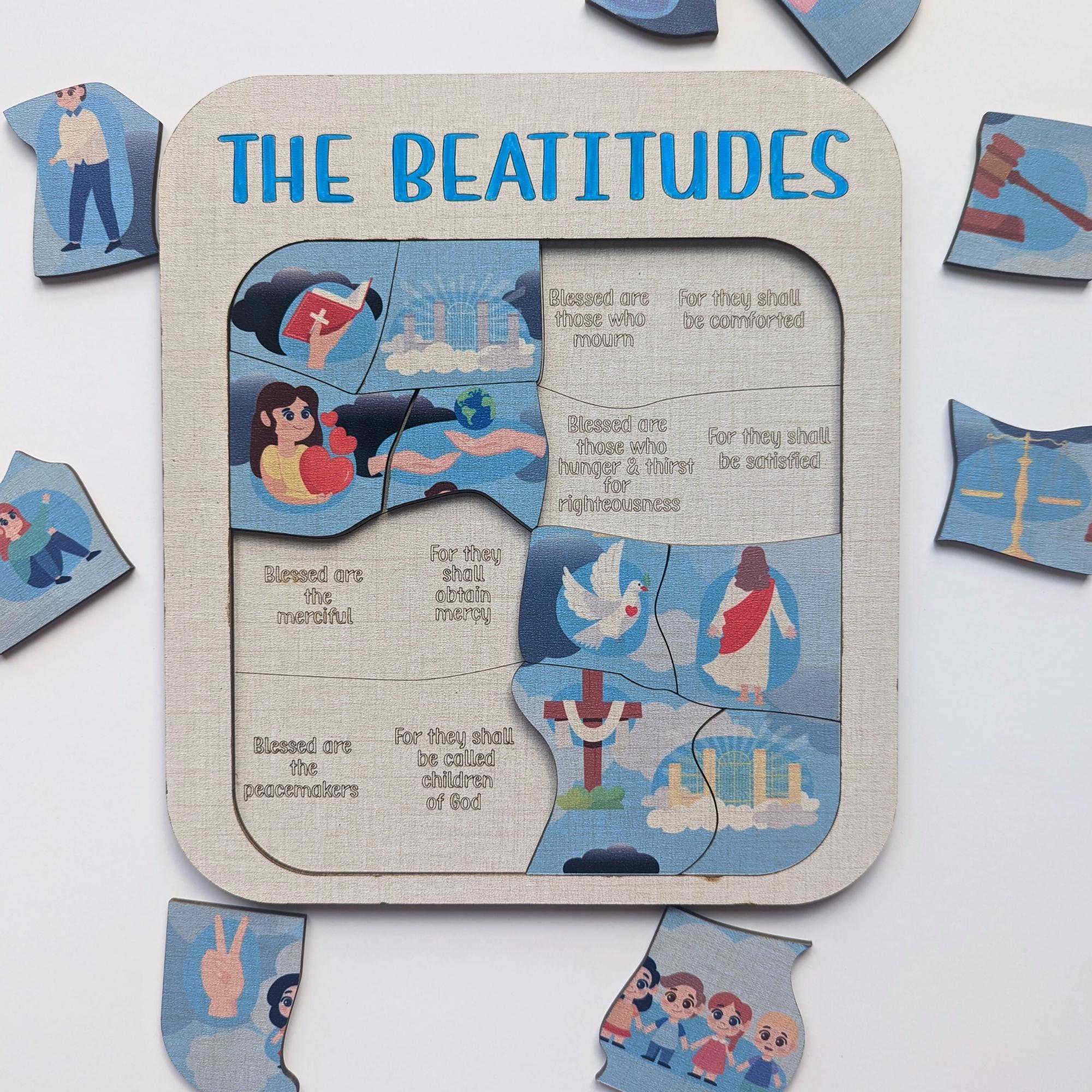 Beatitudes Puzzle | First Communion Gift | Wooden Puzzle | Catholic Toy ...